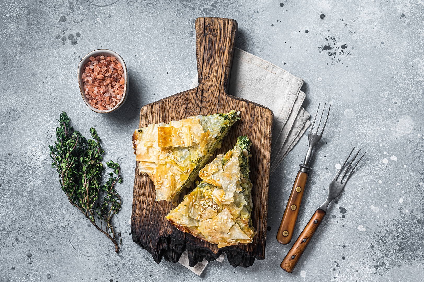 Spanakopita: Spinach and feta cheese wrapped in crispy phyllo dough ...